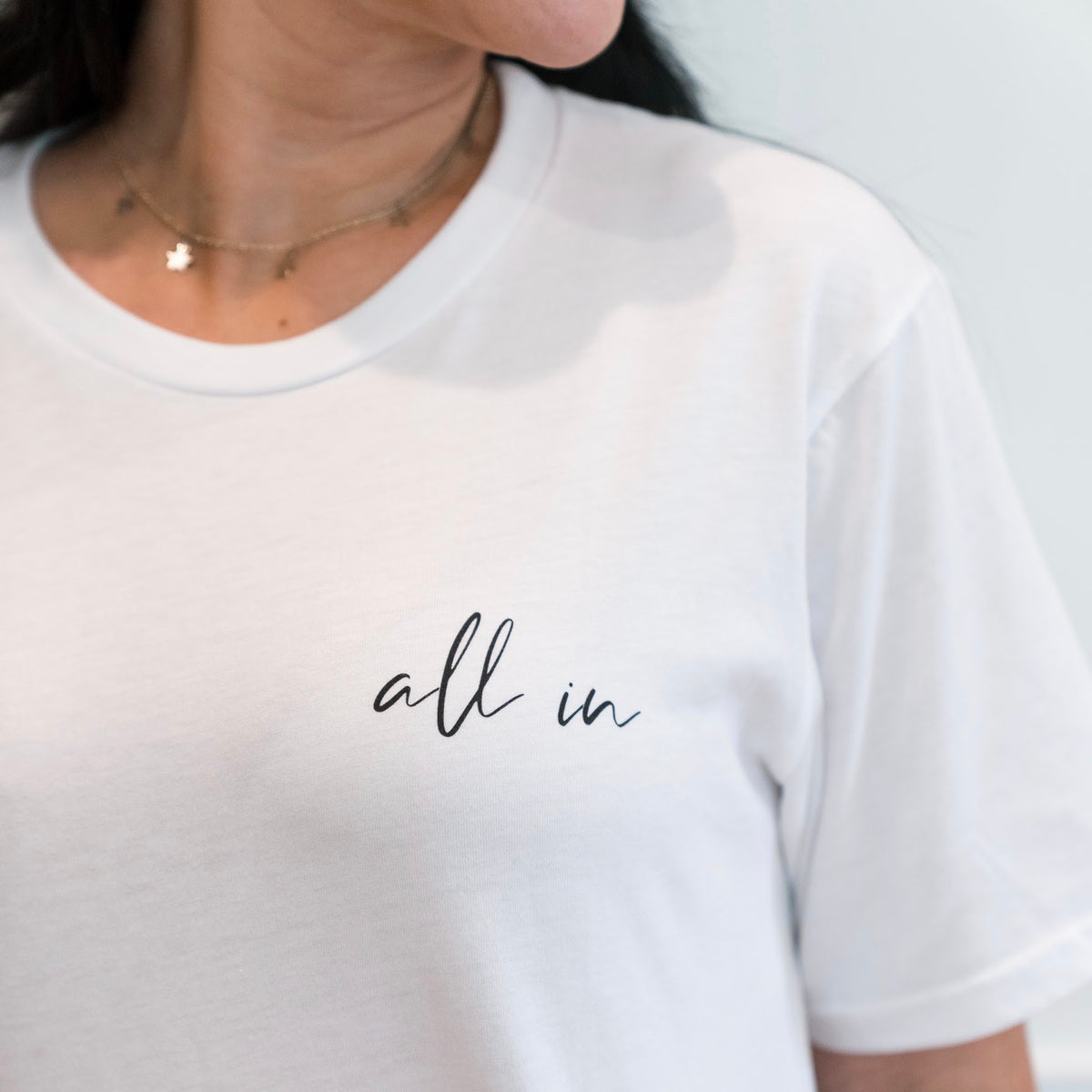 All In White Unisex Tee – Stephanie Buttermore